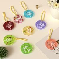 China Plant And Flower Round Pendant Silicone Mold DIY Crystal Dropping Resin Keychain Jewelry Hanging Mold for sale