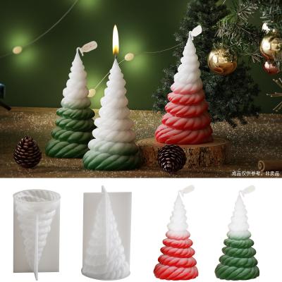 China Christmas Tree Candle Silicone Mold DIY Christmas Aromatherapy Party Candle Gypsum Decorative Ornament Silicone Mold for sale