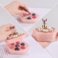 China Crystal Dropper Hexagonal Jewelry Storage Box Board Game Dice Seven Piece Set Storage Box Can Silicone Mold for sale