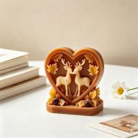 China Cross Border Love Christmas Deer Ornament Silicone Mold DIY Aromatherapy Candle Platform Decoration Gypsum Mold for sale