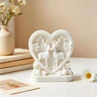 China Cross Border Love Christmas Deer Ornament Silicone Mold DIY Aromatherapy Candle Platform Decoration Gypsum Mold for sale