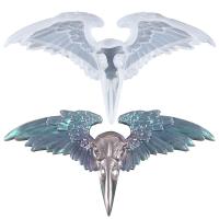 China Dropping Glue DIY Mold Crow Skull Skeleton Gothic Style Pendant Eagle Spreading Wings Ornament Silicone Mold for sale
