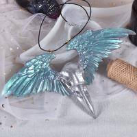 China Dropping Glue DIY Mold Crow Skull Skeleton Gothic Style Pendant Eagle Spreading Wings Ornament Silicone Mold for sale
