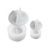 China DIY Silicone Mold Striped Lid Storage Box Container For Plaster Candles, Decorative Ornaments, And Molds for sale