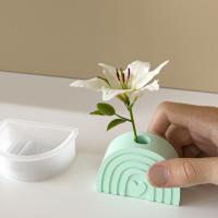 China Ins Wind Love Flower Rainbow Arch House Vase Flower Set Silicone Mold DIY Aromatherapy Gypsum Mold for sale