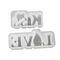 China DIY Crystal Dropping Gel Valentine's Day LOVE English Aromatherapy KISS Gypsum Candle Decoration Silicone Mold for sale