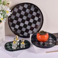 China DIY Dropper Epoxy Resin Gypsum Elliptical Circular Checkerboard Pattern Storage Box Jewelry Silicone Mold for sale