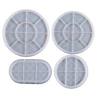 China DIY Dropper Epoxy Resin Gypsum Elliptical Circular Checkerboard Pattern Storage Box Jewelry Silicone Mold for sale