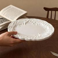 China Ins Style European Style Tray Silicone Mold DIY Aromatherapy Gypsum Oval Dish Ornament Drip Glue Mold for sale