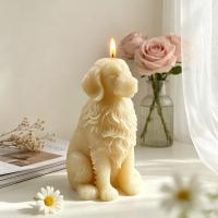 China New Golden Retriever Dog Silicone Mold DIY Animal Aromatherapy Candle Ornament Gypsum Mold Wholesale for sale