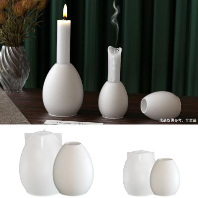 China Cross Border Easter Egg Candle Holder Silicone Mold DIY Aromatherapy Gypsum Egg Candle Base Mold for sale