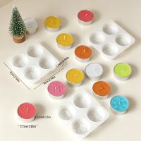 China Christmas-themed 4-piece Tea Wax Silicone Mold DIY Christmas Elements Round Scented Candle Plaster Mold for sale