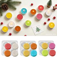 China Christmas-themed 4-piece Tea Wax Silicone Mold DIY Christmas Elements Round Scented Candle Plaster Mold for sale