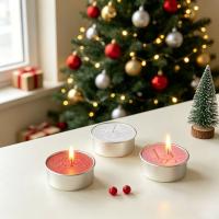 China Christmas-themed 4-piece Tea Wax Silicone Mold DIY Christmas Elements Round Scented Candle Plaster Mold for sale