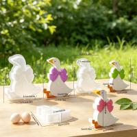 China DIY Cross-border New Large, Medium, And Small Bow White Goose Aroma Gypsum Candle Ornaments Silicone Molds for sale
