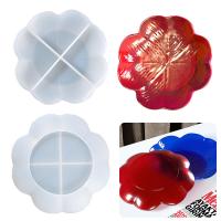 China DIY Crystal Dropper Plate Mold Petal Storage Plate Clover Fruit Plate Plate Silicone Mold for sale