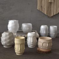 China European Style Multi-faceted Facial Lip Vase Silicone Mold DIY Aromatherapy Gypsum Flower Pot Floral Decoration Mold for sale