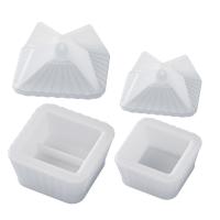 China Striped Trapezoidal Dropper Resin Flowerpot Storage Box DIY Gypsum Candle Cup Ornament Silicone Mold for sale