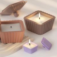 China Striped Trapezoidal Dropper Resin Flowerpot Storage Box DIY Gypsum Candle Cup Ornament Silicone Mold for sale