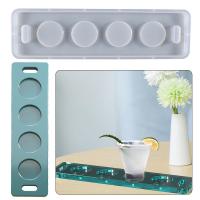 China DIY Crystal Drip Glue Red Wine Glass Tray Mold Glass Tray Pad Platform Silicone Mold In Stock for sale