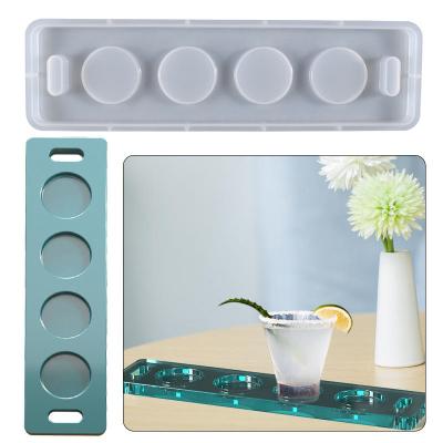 China DIY Crystal Drip Glue Red Wine Glass Tray Mold Glass Tray Pad Platform Silicone Mold In Stock for sale