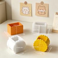 China Creative New Product Square Round Biscuit Storage Can Silicone Mold DIY Aromatherapy Candle Cup Pen Holder Gypsum Mold for sale