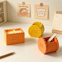 China Creative New Product Square Round Biscuit Storage Can Silicone Mold DIY Aromatherapy Candle Cup Pen Holder Gypsum Mold for sale