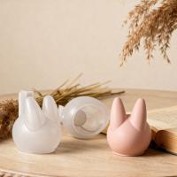 China Easter Rabbit Candlestick Decoration Silicone Mold DIY Aromatherapy Candle Base Rabbit Gypsum Mold for sale