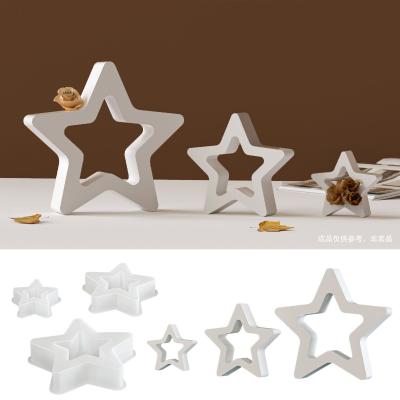 China New Explosive Star Silicone Mold DIY Hollow Pentagram Jewelry Table Drip Plaster Mold for sale