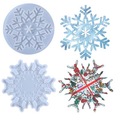 China DIY Crystal Resin Mold Snowflake Hanging Ornament Cup Pad Multi-Purpose Silicone Mold Amazon Hot Sale for sale