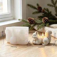 China Instagram-style 3D Squirrel Candle Stand Silicone Mold Aromatherapy Candle Storage Base Gypsum Mold for sale