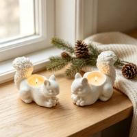 China Instagram-style 3D Squirrel Candle Stand Silicone Mold Aromatherapy Candle Storage Base Gypsum Mold for sale