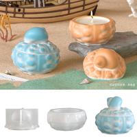 China Cross Border New Product Hot Silicone Mold DIY Round Fat Conch Storage Can Candle Cup Gypsum Mold for sale