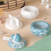 China Cross Border New Product Hot Silicone Mold DIY Round Fat Conch Storage Can Candle Cup Gypsum Mold for sale