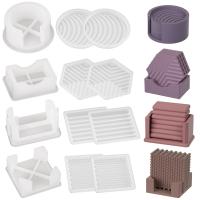 China DIY Dropper Adhesive Hexagonal Square Circular Grid Honeycomb Coaster Storage Box Gypsum Table Silicone Mold for sale