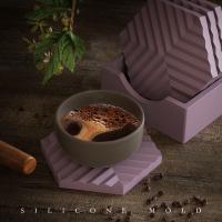 China DIY Dropper Adhesive Hexagonal Square Circular Grid Honeycomb Coaster Storage Box Gypsum Table Silicone Mold for sale