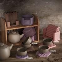 China DIY Dropper Adhesive Hexagonal Square Circular Grid Honeycomb Coaster Storage Box Gypsum Table Silicone Mold for sale
