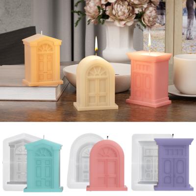 China Thickened House Aromatherapy Candle Soap Dropping Mold DIY European Gypsum Castle House Silicone Mold for sale