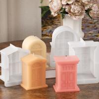 China Thickened House Aromatherapy Candle Soap Dropping Mold DIY European Gypsum Castle House Silicone Mold for sale