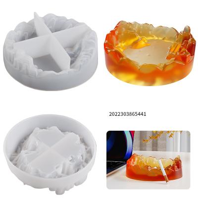 China DIY Dropper Ashtray Mold Mountain Ice Crystal Cluster Ashtray Storage Box Gypsum Cement Silicone Grinding for sale