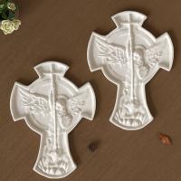 China Mike Angel Cross Tray Silicone Mold DIY Aromatherapy Gypsum Candle Storage Ornament Dish Dropping Mold for sale