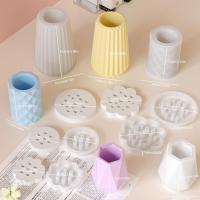 China Circular Flower Arrangement, Flower Cover, Vase, Flower Utensil, Silicone Mold, Striped Diamond Shaped Gypsum, Cement Flowerpot, Drip Glue Mold for sale