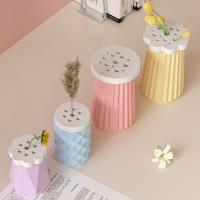 China Circular Flower Arrangement, Flower Cover, Vase, Flower Utensil, Silicone Mold, Striped Diamond Shaped Gypsum, Cement Flowerpot, Drip Glue Mold for sale
