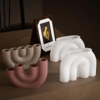China Nordic Modern Ins Style Four Hole Five Hole U-shaped Candle Holder Silicone Mold DIY Aromatherapy Gypsum Ornament Candle Base for sale