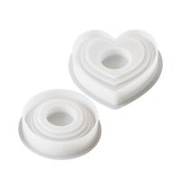China DIY Resin Drip Resin Gypsum Round Heart Terraced Step Candle Stand Base Accessory Decorative Table Silicone Mold for sale
