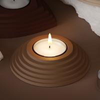 China DIY Resin Drip Resin Gypsum Round Heart Terraced Step Candle Stand Base Accessory Decorative Table Silicone Mold for sale