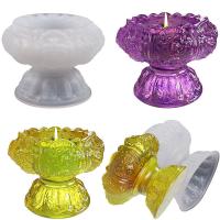 China DIY Crystal Drop Glue Lotus Lace Base Integrated Candle Ornament Candle Holder Silicone Mold for sale