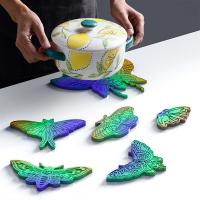 China DIY Crystal Dropper Mold Irregular Butterfly Shaped Coaster Placement Large Hanging Jewelry Silicone Mold for sale
