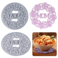 China DIY Crystal Dropper Mold MOM Mother Flower Wreath Hanging Decoration Coaster Silicone Mold Recommended By Amazon for sale