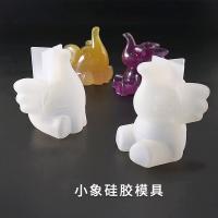China Crystal Dropper Mold DIY Jewelry Ornament Q-version Elephant Highlight Three-dimensional Elephant Silicone Mold for sale